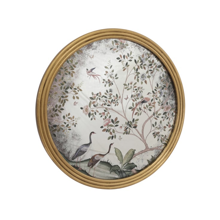 Gold Round Botanical Mirror - Just Like Wendy's